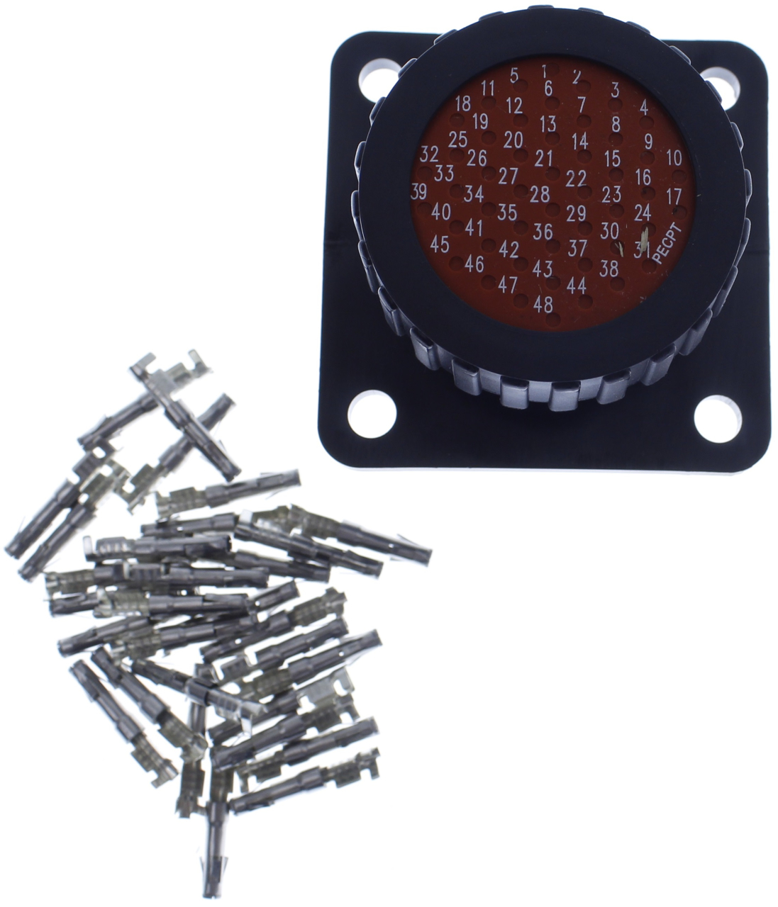 Firewall connector 48 pins with flange - Incl. stikben (FEMALE ...